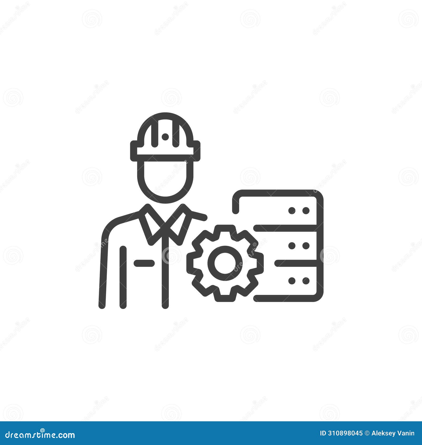 Data Engineer line icon stock illustration. Illustration of pictogram ...