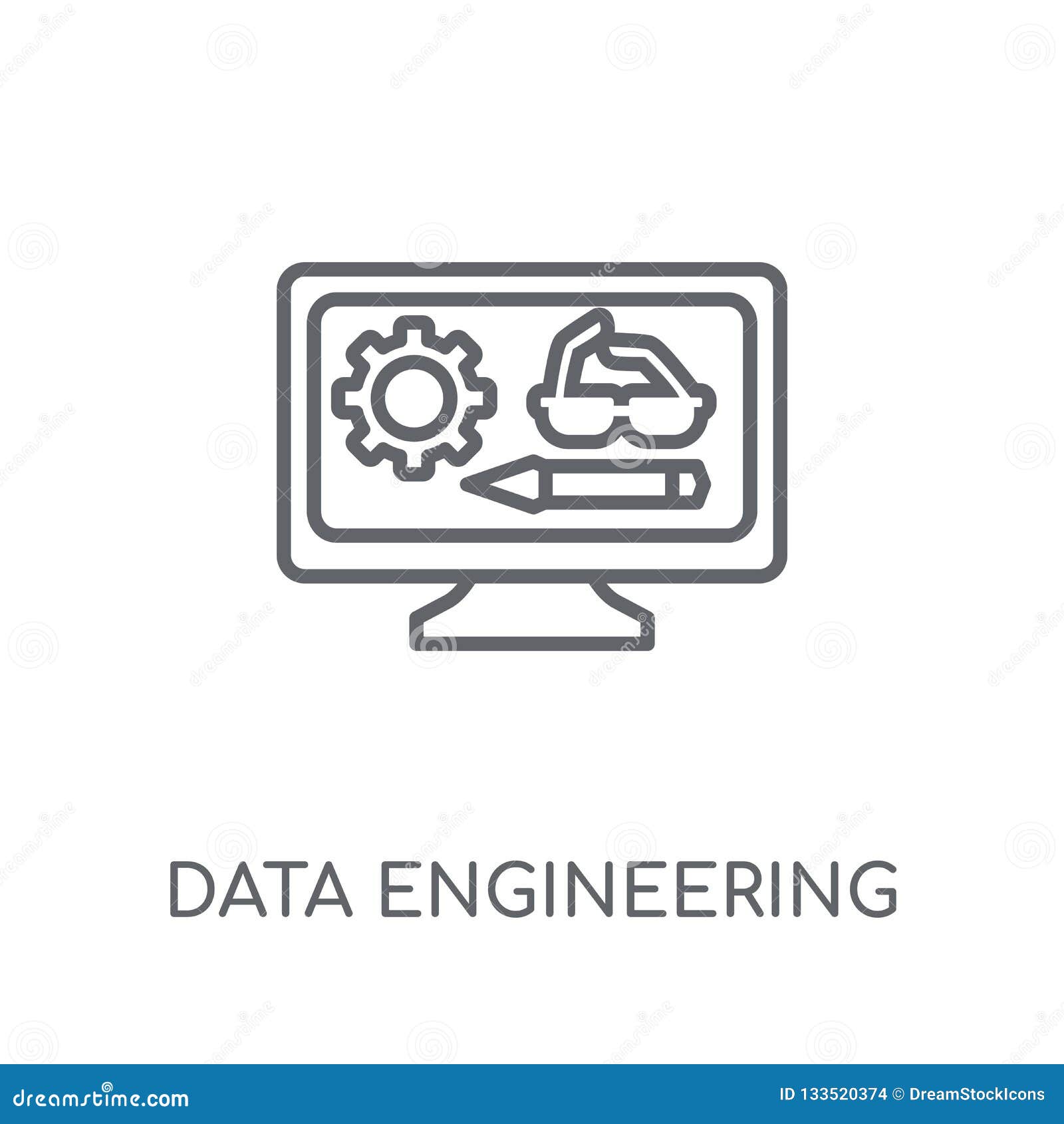 Data Engineering Linear Icon. Modern Outline Data Engineering Lo Stock ...