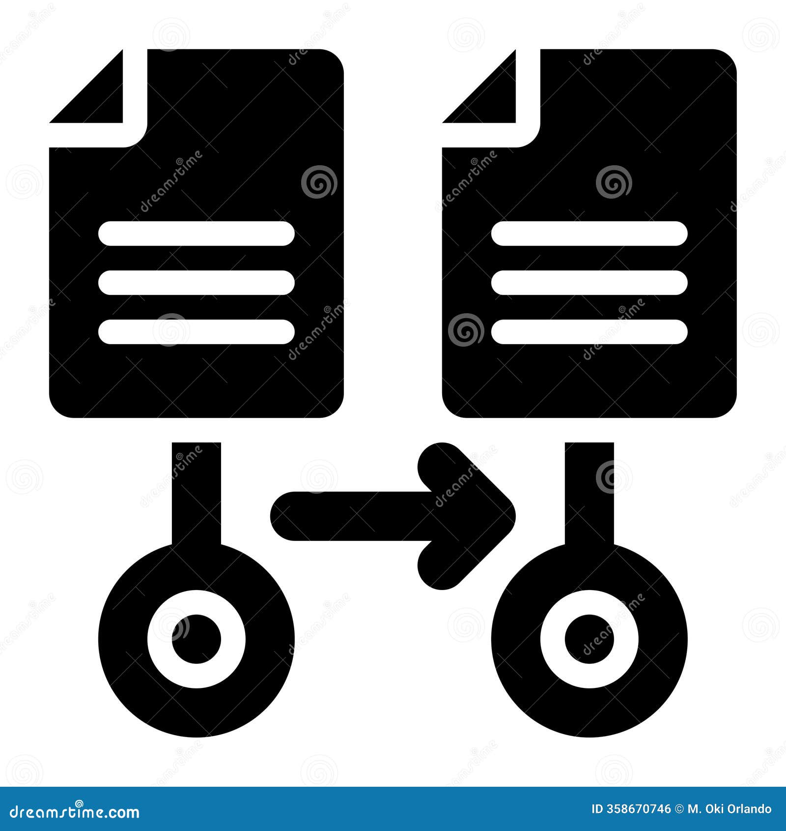 Data Lineage, Data Flow Glyph Solid Icon Stock Illustration ...