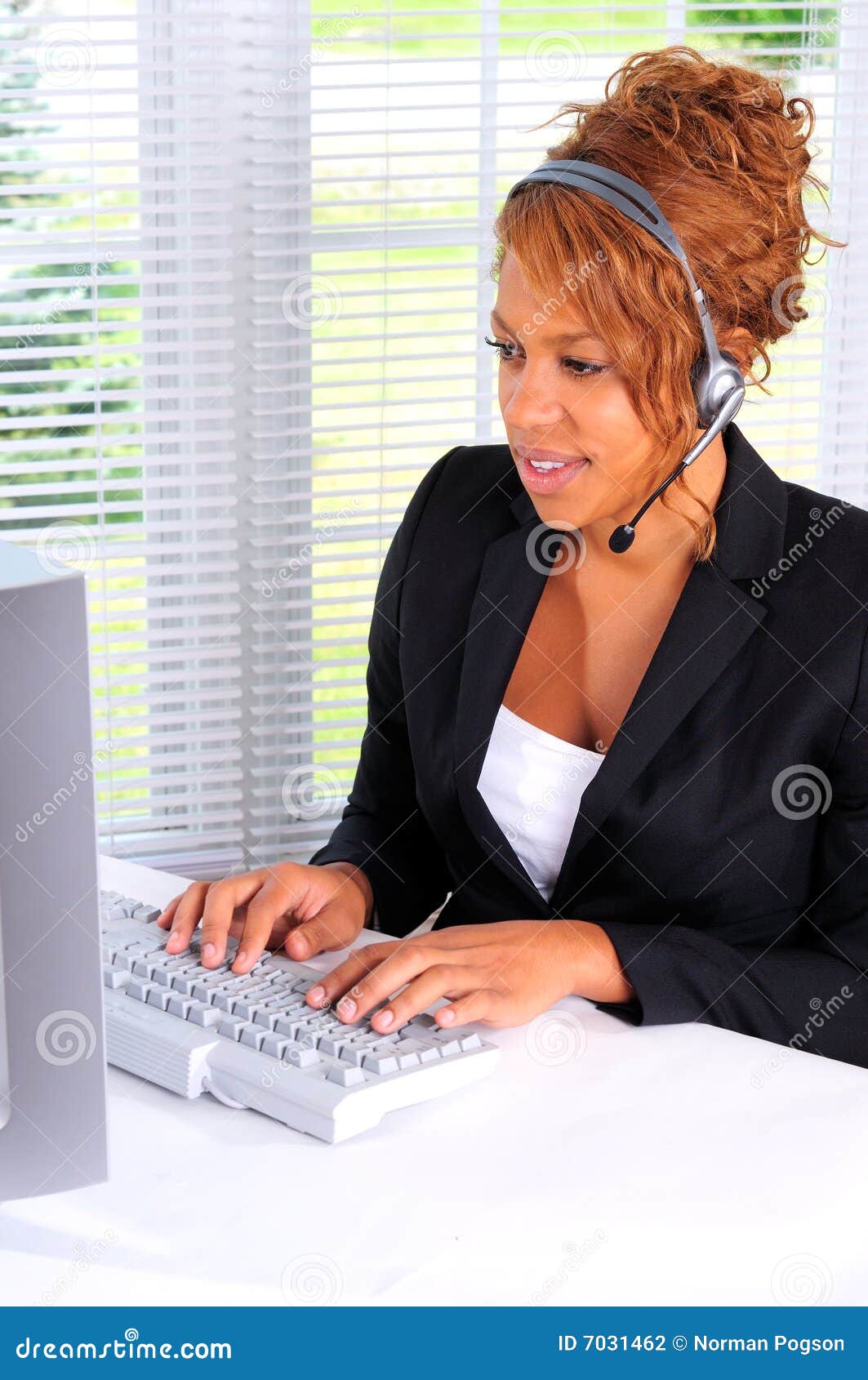 Data Entry stock photo. Image of girl, attractive, brunette - 7031462