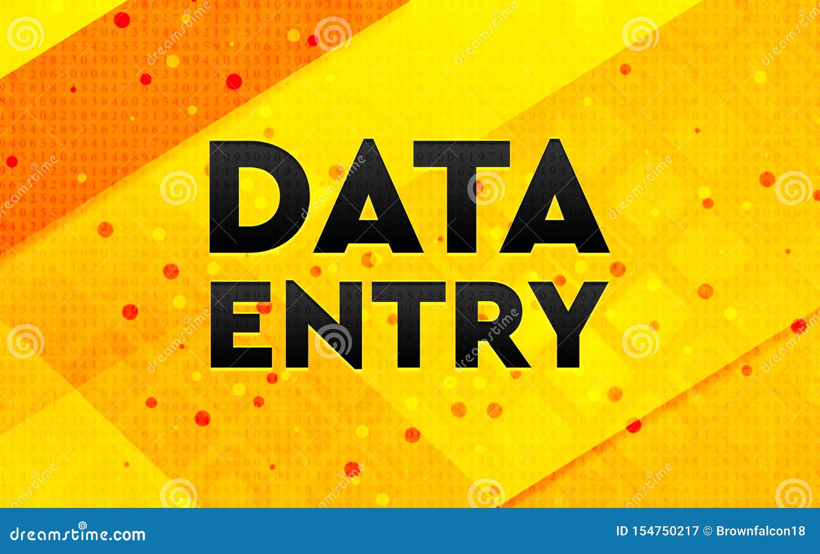 Data Entry Abstract Digital Banner Yellow Background Stock Illustration ...