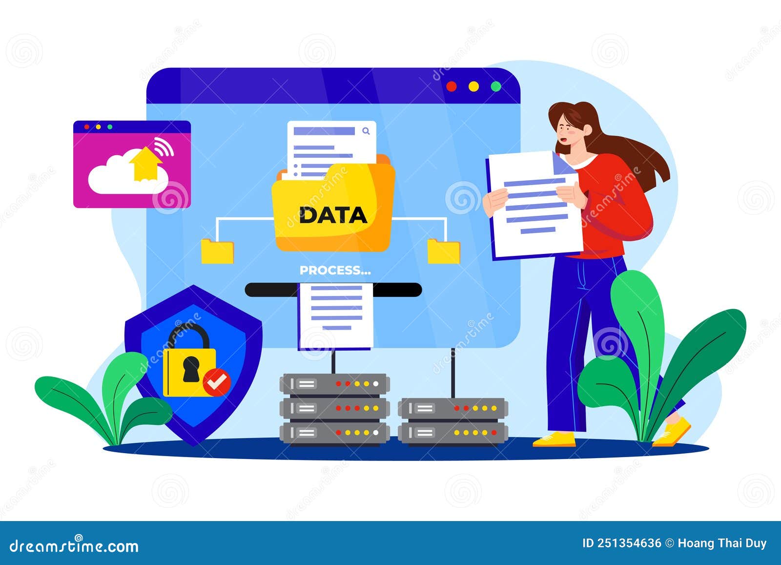 Data Entry Flat Illustration Concept on White Background Stock Vector ...