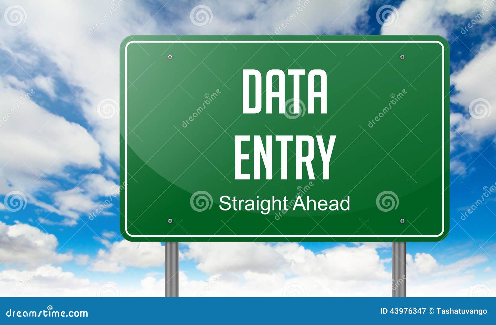 Data Entry on Highway Signpost. Stock Illustration - Illustration of ...