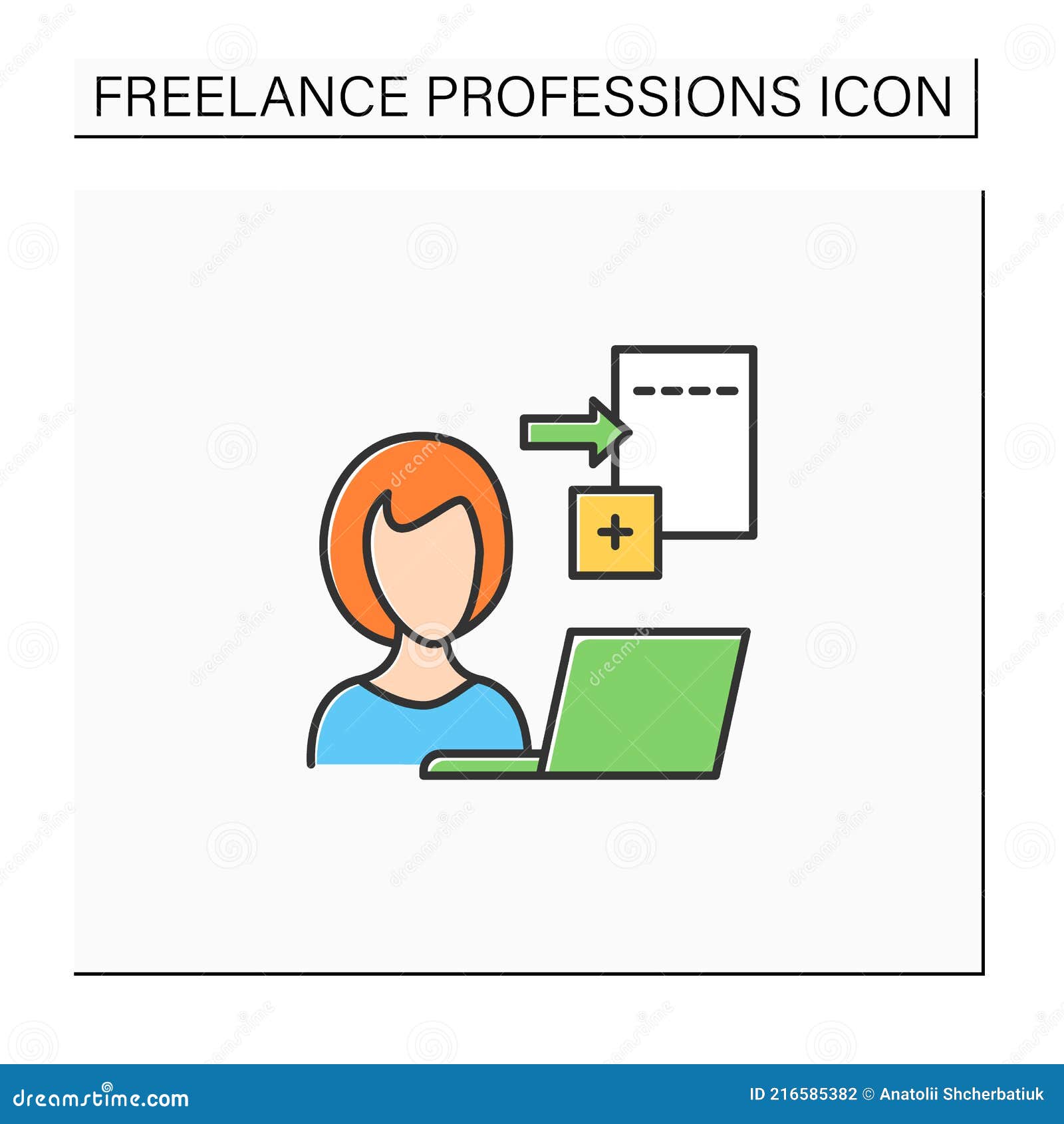 Data entry jobs color icon stock vector. Illustration of business ...