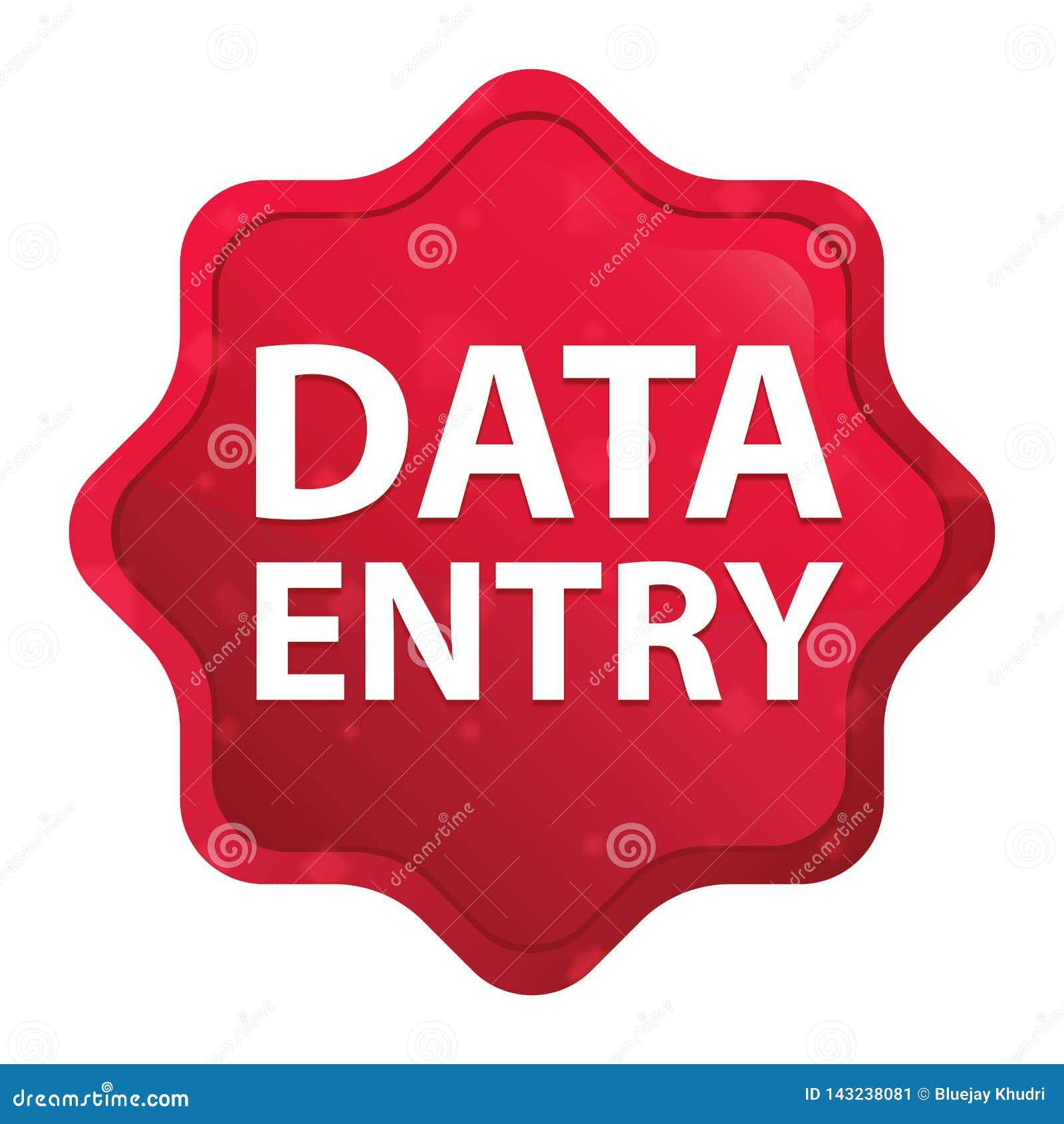 Data Entry Misty Rose Red Starburst Sticker Button Stock Illustration ...