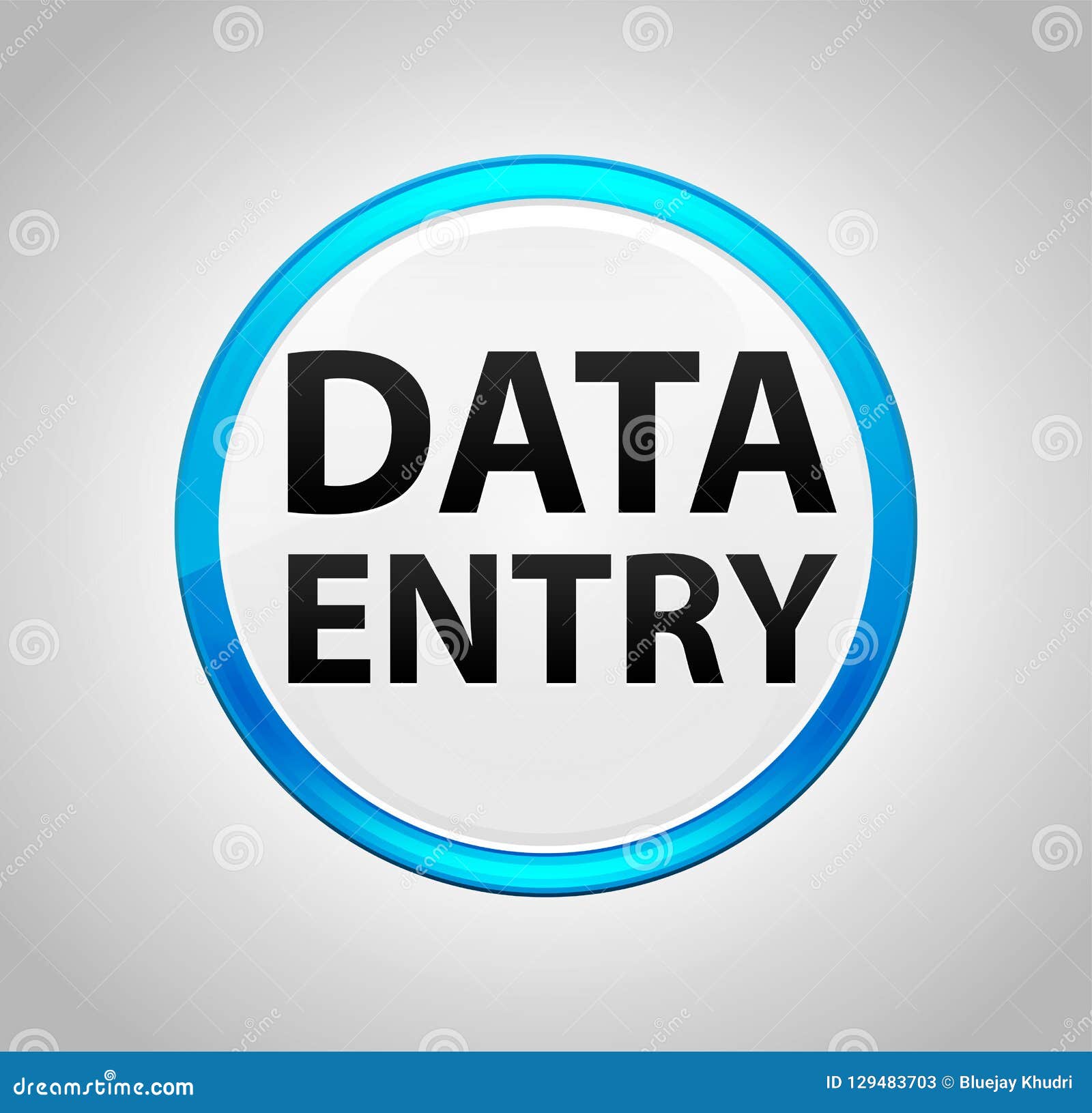 Data Entry Round Blue Push Button Stock Illustration - Illustration of ...