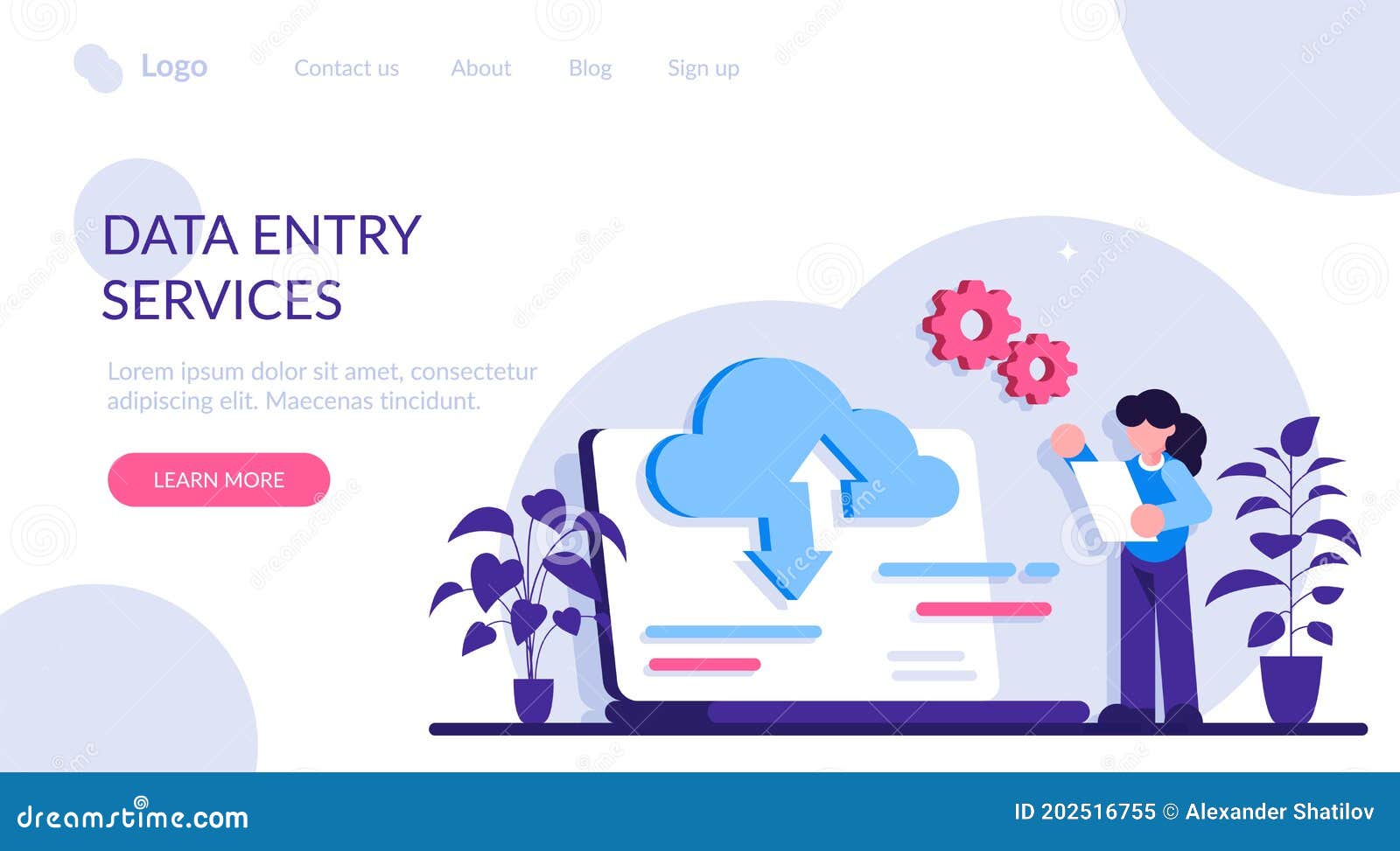 Data Entry Services Concept. Big Data, Cloud Technology Stock Vector - Illustration of analysis ...