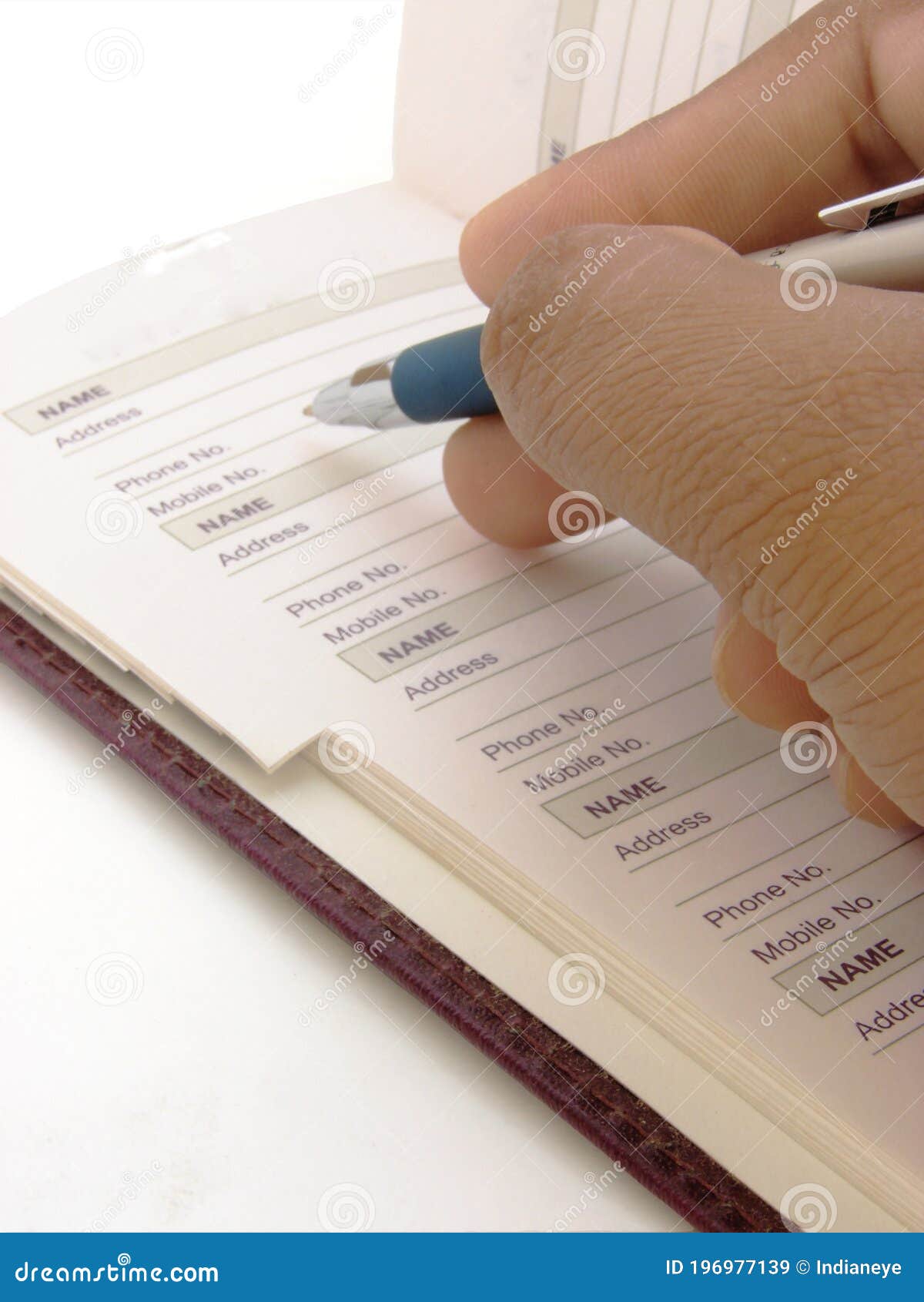 Data Entry in a Telephone Book Stock Image - Image of notebook ...