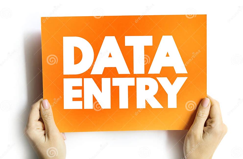 Data Entry Text Card, Concept Background Stock Image - Image of ...