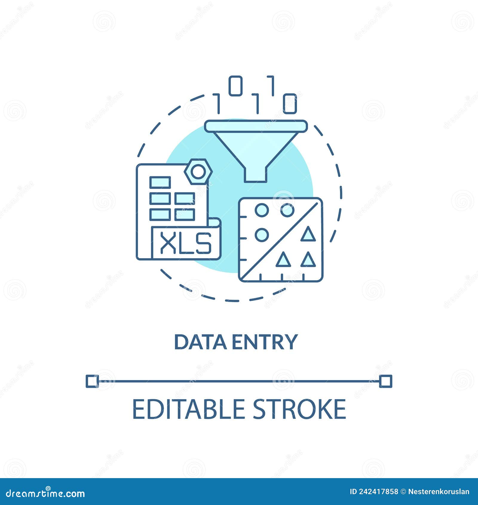 Data Entry Turquoise Concept Icon Stock Vector - Illustration of icon ...