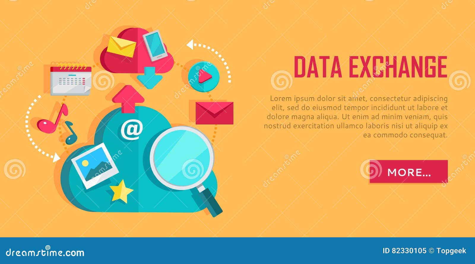 Data Exchange Banner stock vector. Illustration of development - 82330105