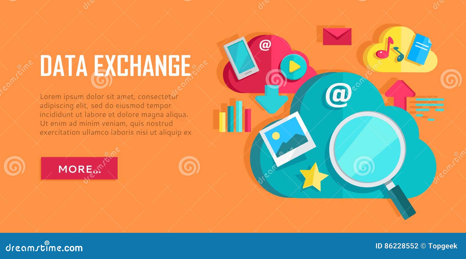 Data Exchange Banner stock vector. Illustration of development - 86228552