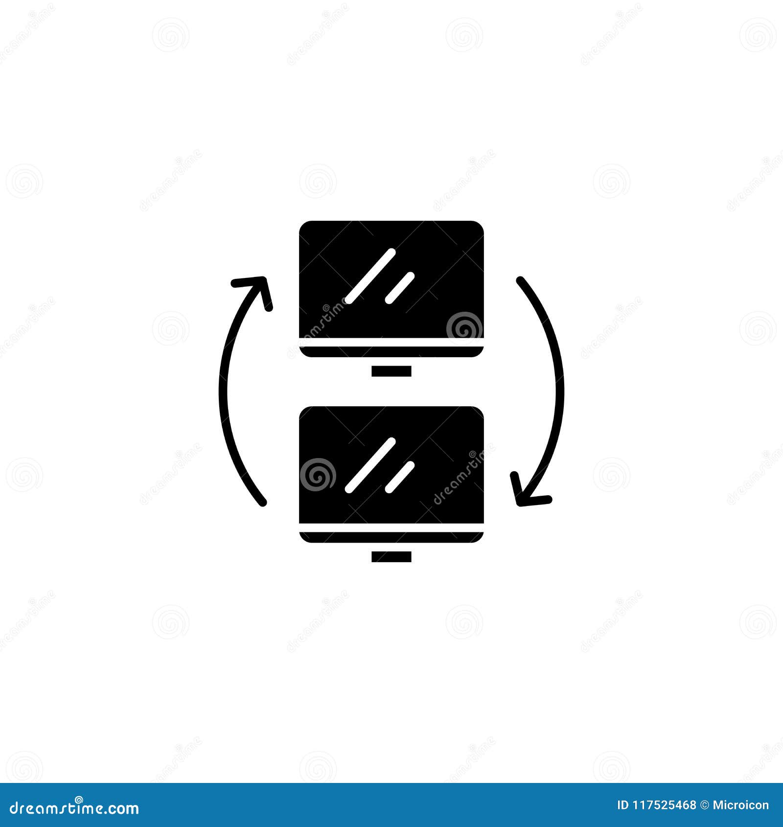 Data Exchange Black Icon Concept. Data Exchange Flat Vector Symbol ...