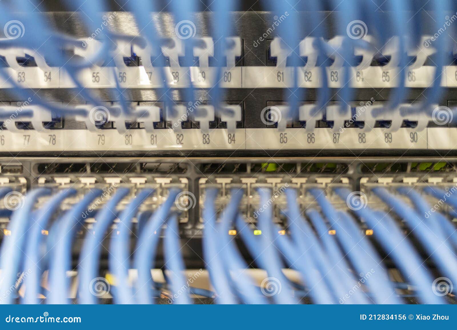 Data Exchange Center and Cables Stock Photo - Image of equipment, green ...