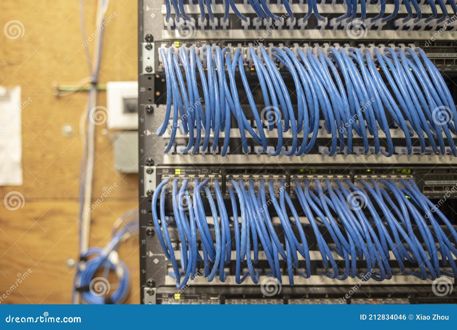 Data Exchange Center and Cables Stock Photo - Image of green, pattern ...