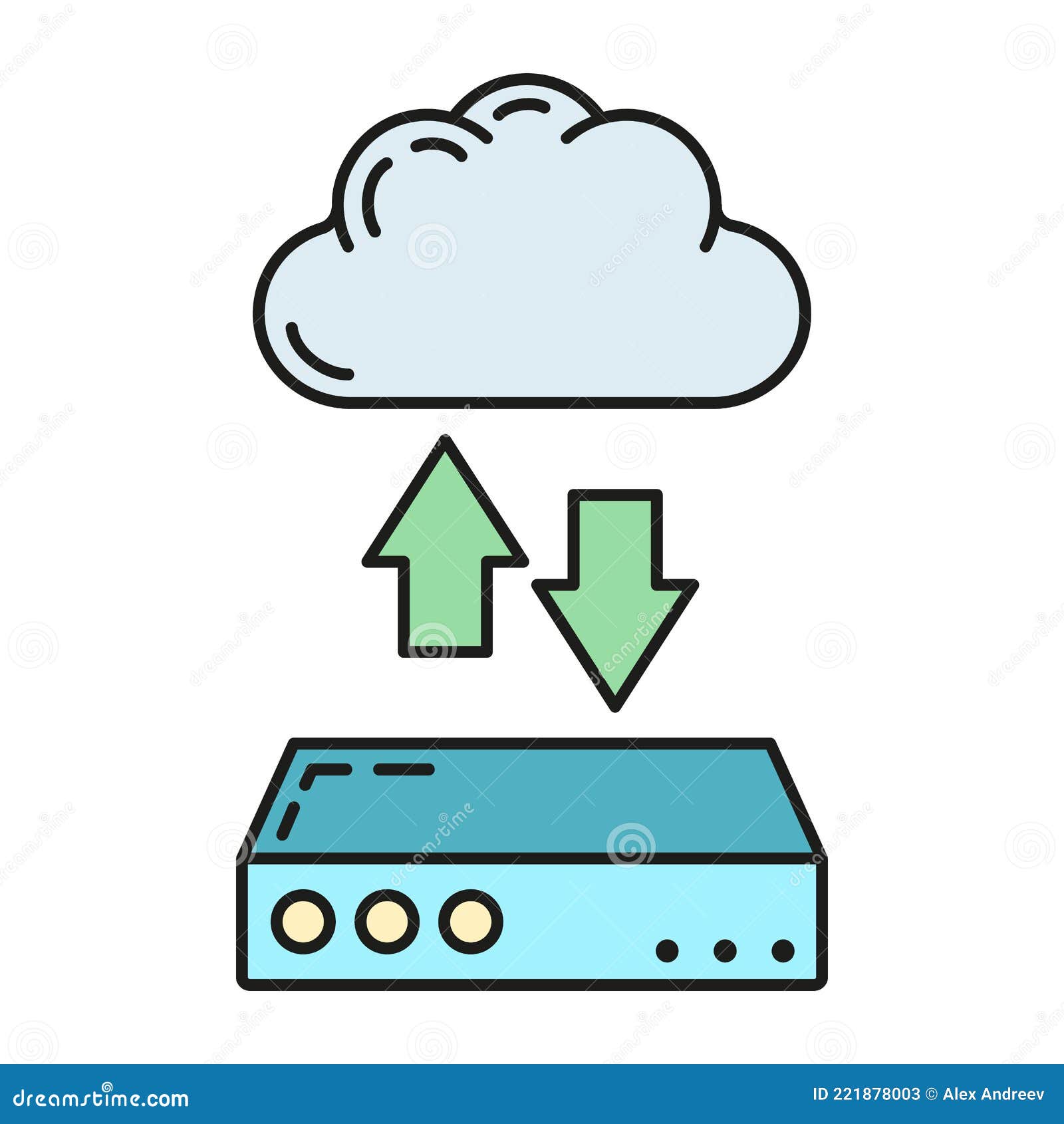 Data Exchange Cloud Icon, Protect Remote Info Storage, Database ...