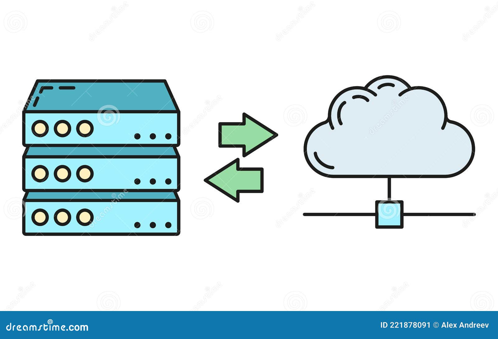 Data Exchange Cloud Icon, Protect Remote Info Storage, Database ...