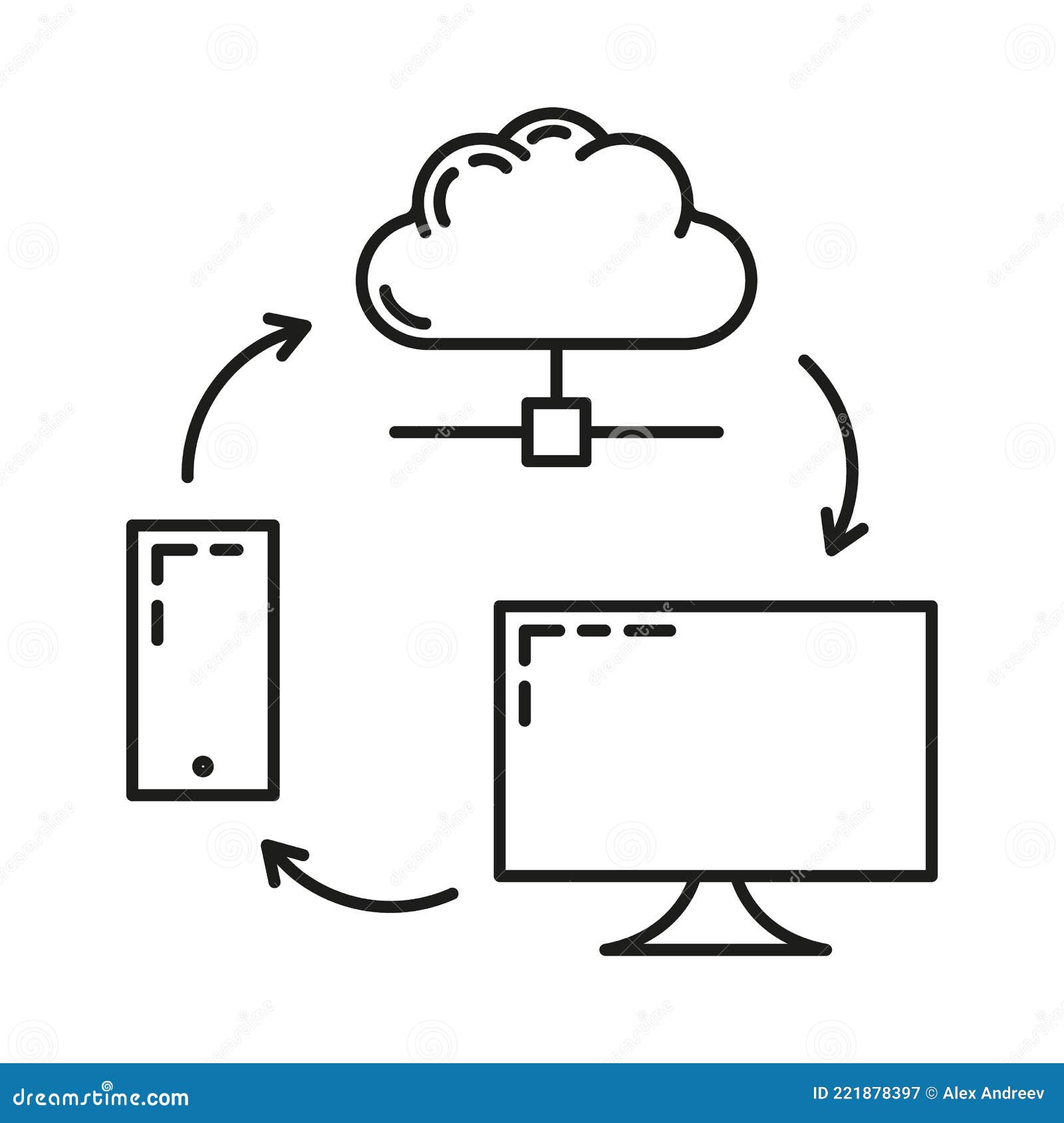 Data Exchange Cloud Icon, Protect Remote Info Storage, Database ...