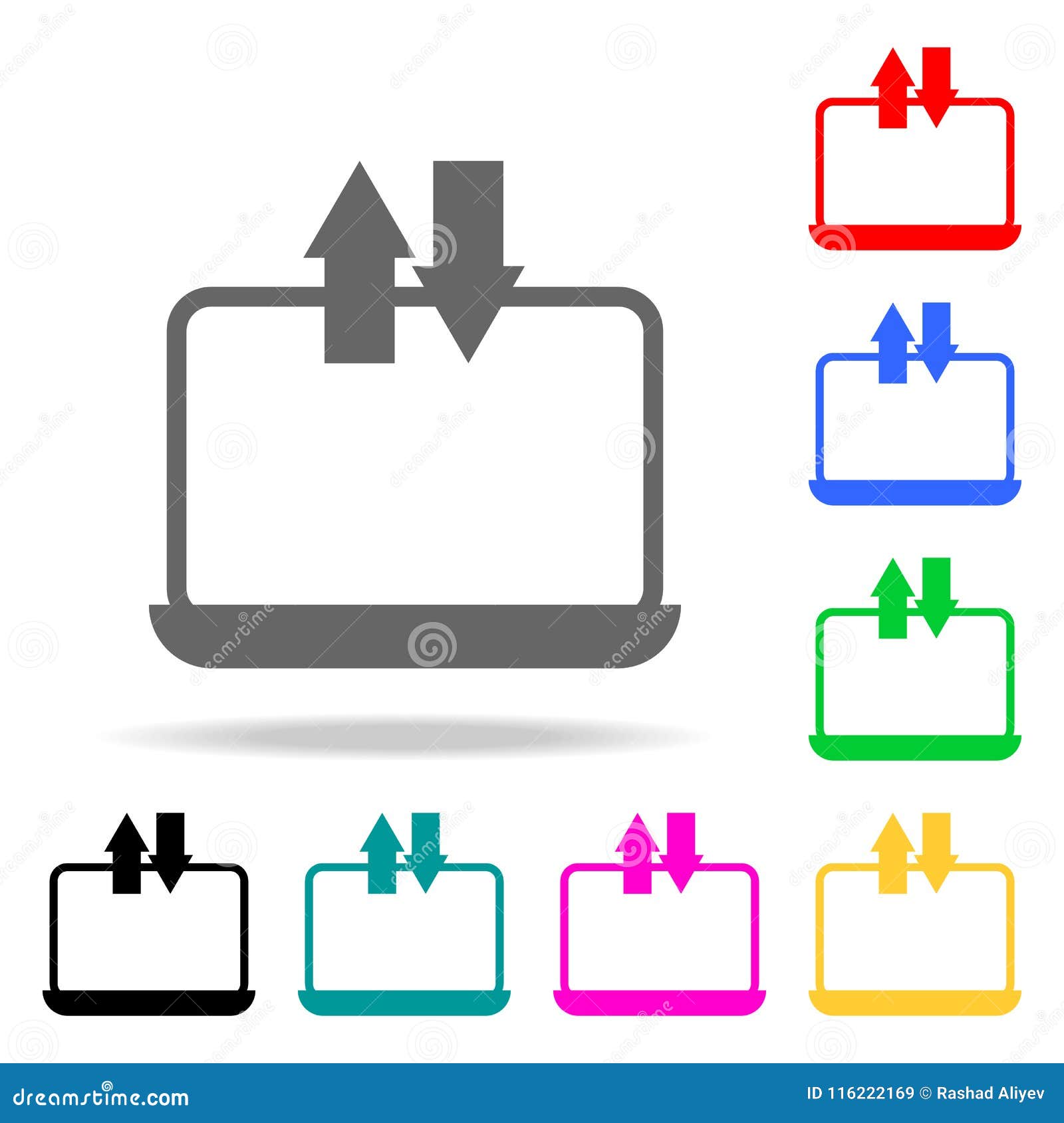 Data Exchange from a Computer Icons. Elements of Human Web Colored ...