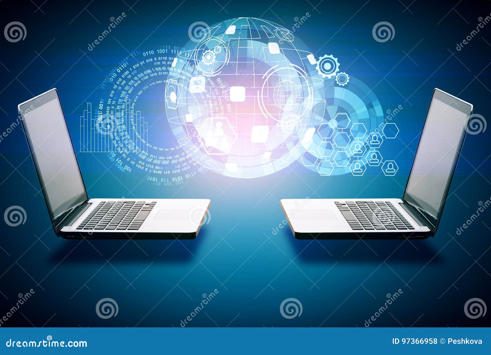 Data exchange concept stock illustration. Illustration of diagram ...