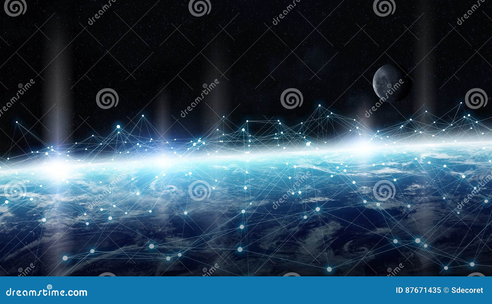 Data Exchange and Global Network Over the World 3D Rendering Stock ...