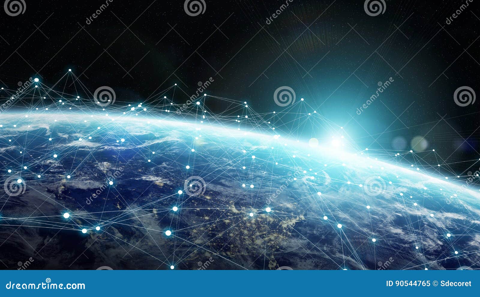 Data Exchange and Global Network Over the World 3D Rendering Stock ...