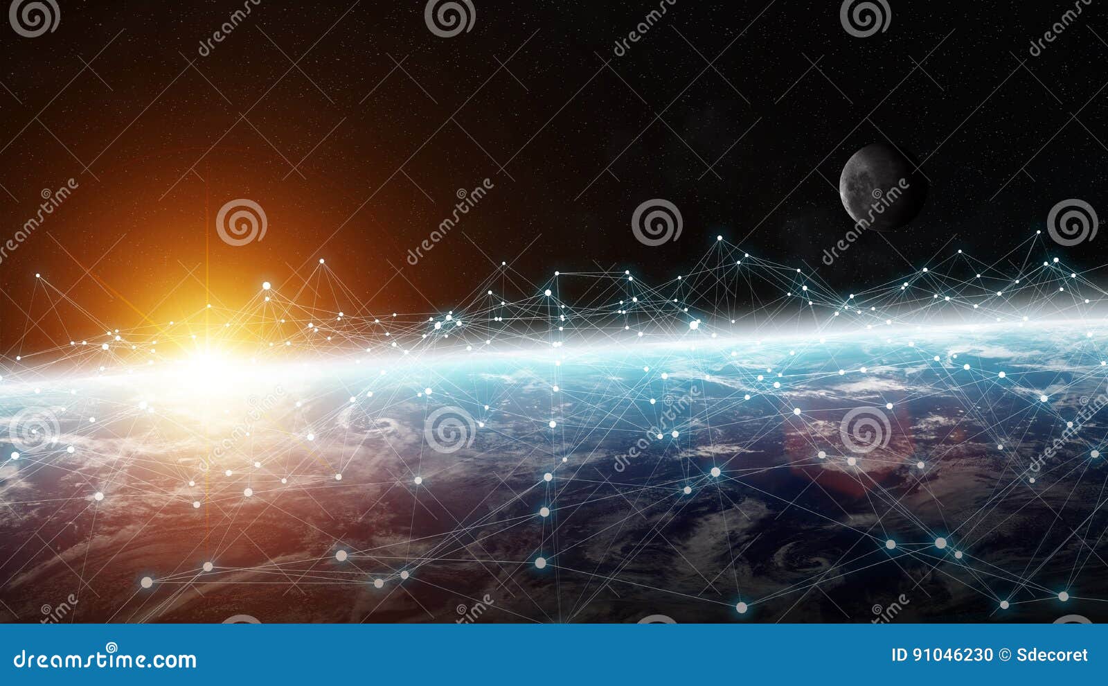 Data Exchange and Global Network Over the World 3D Rendering Stock ...