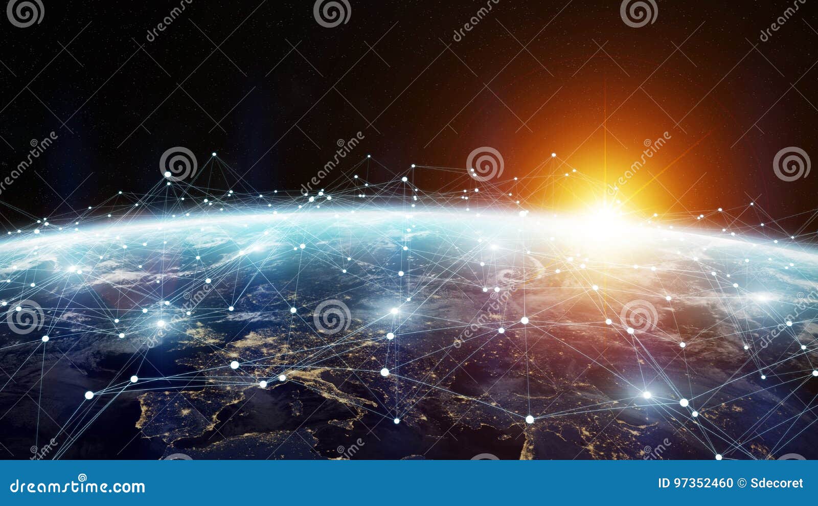 Data Exchange and Global Network Over the World 3D Rendering Stock ...