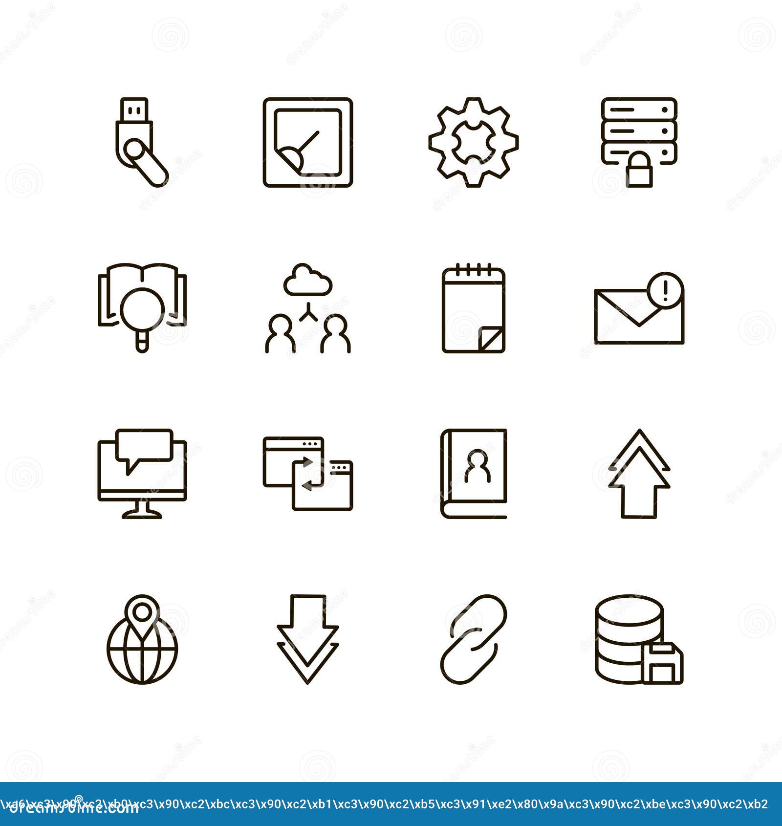 Data exchange icon set stock vector. Illustration of mobile - 103444696