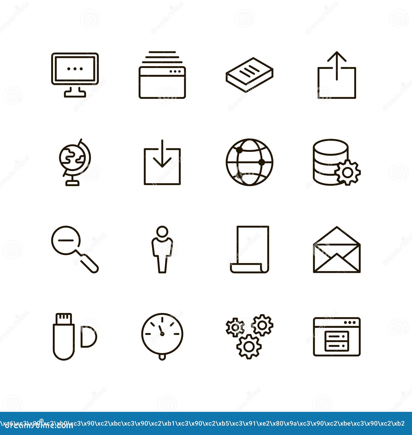Data exchange icon set stock vector. Illustration of global - 103110373