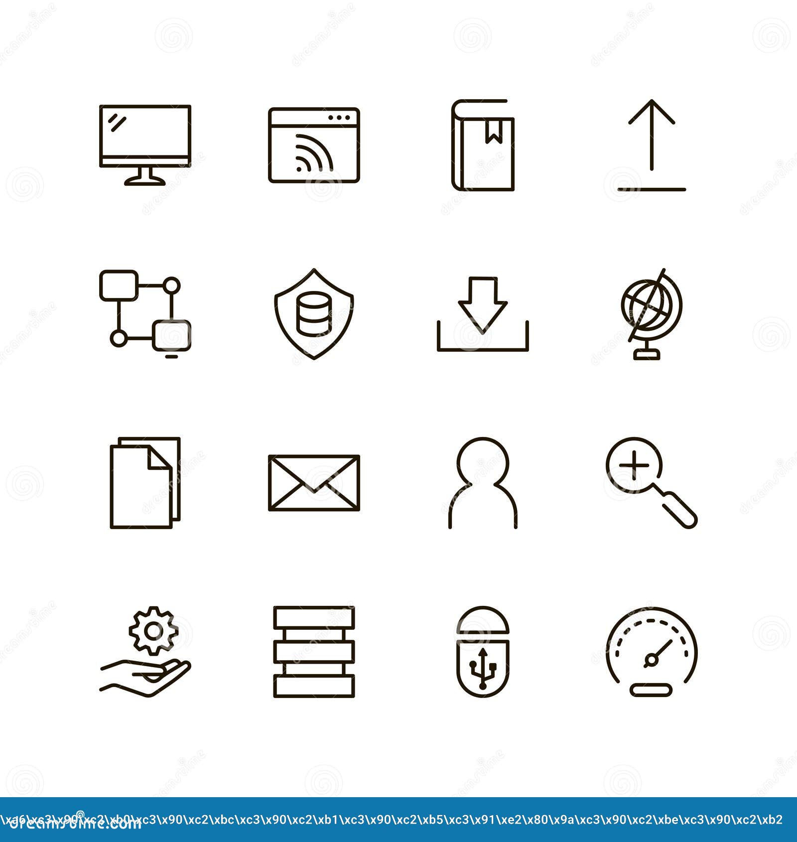Data exchange icon set stock vector. Illustration of global - 103110476