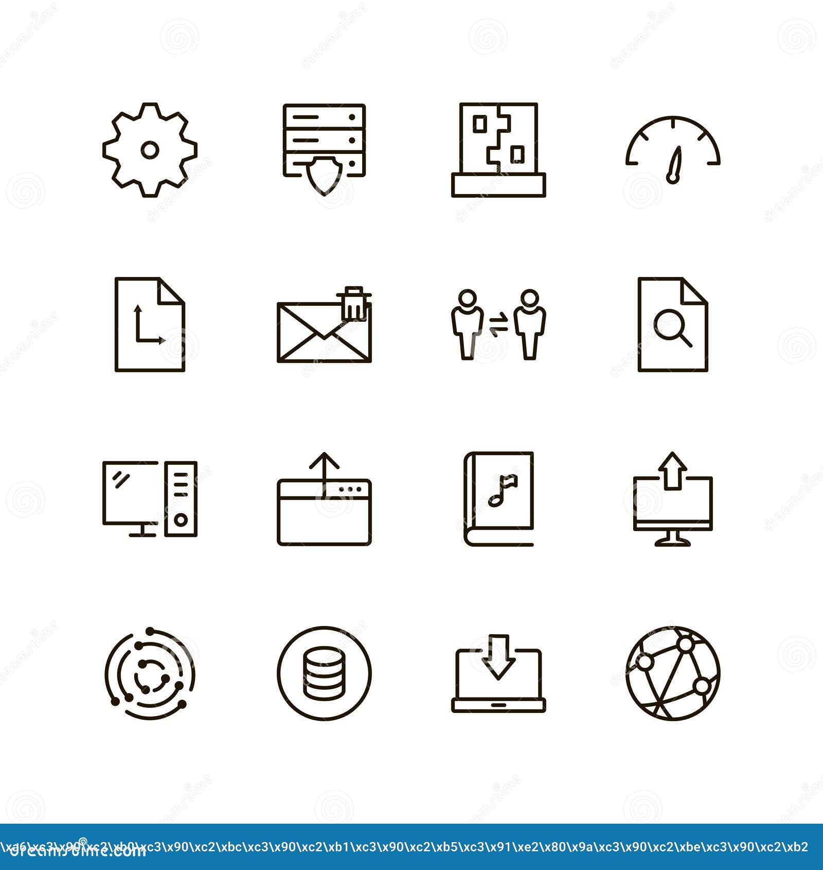 Data exchange icon set stock vector. Illustration of data - 103444681