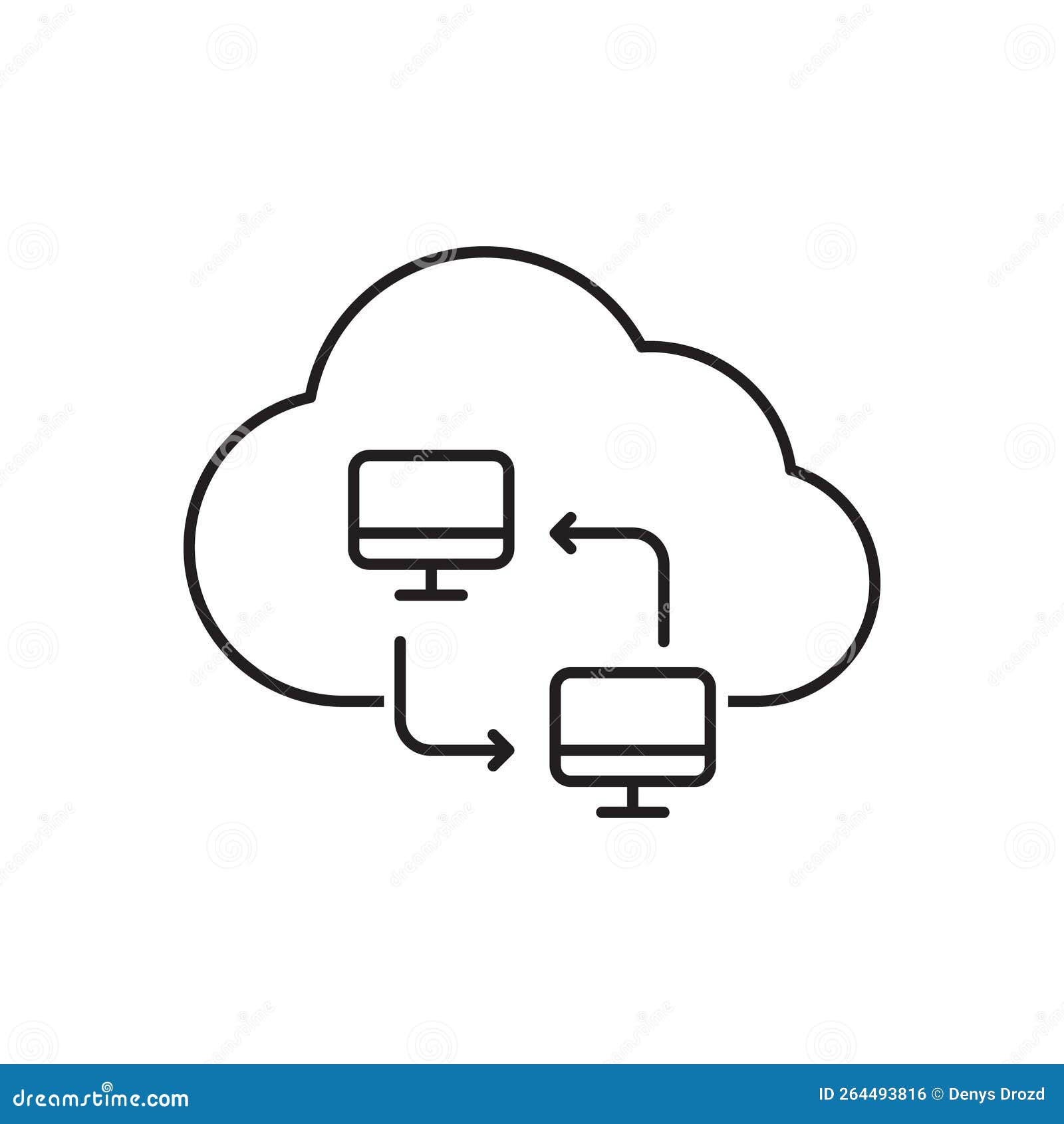 Data Exchange Icon Vector. Cloud Server Illustration Sign. Data Store ...