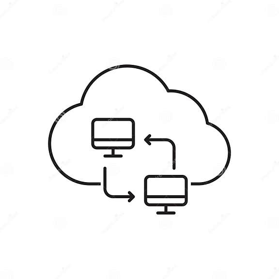 Data Exchange Icon Vector. Cloud Server Illustration Sign. Data Store ...