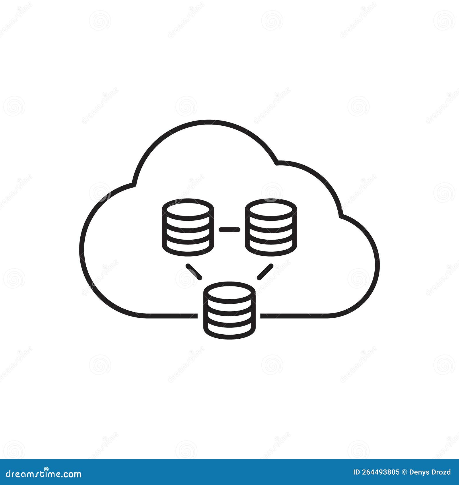 Data Exchange Icon Vector. Cloud Server Illustration Sign. Data Store ...