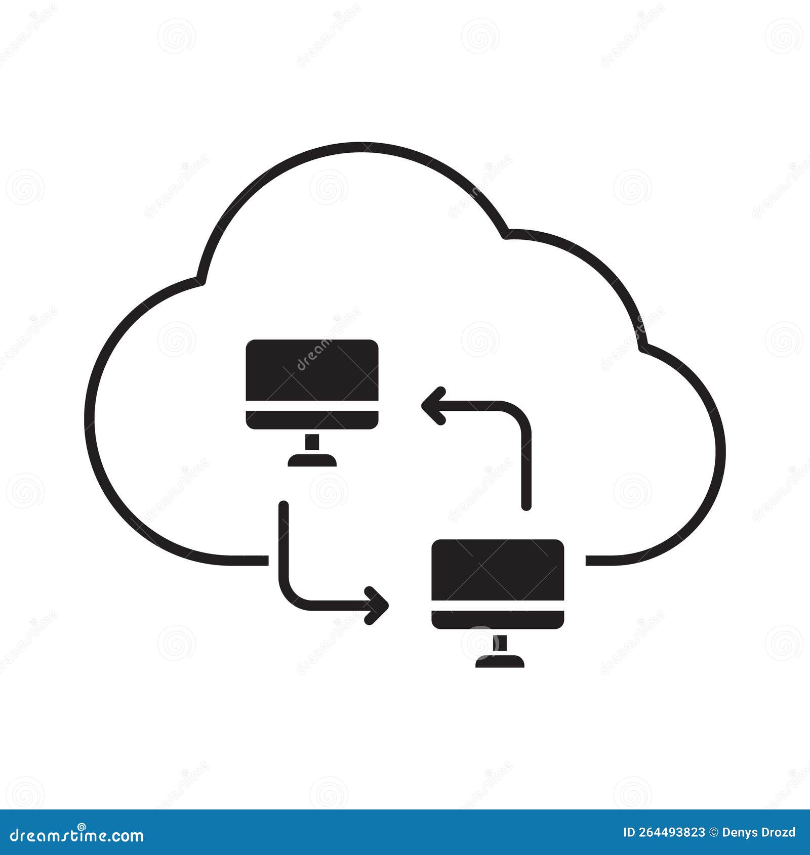 Data Exchange Icon Vector. Cloud Server Illustration Sign. Data Store ...