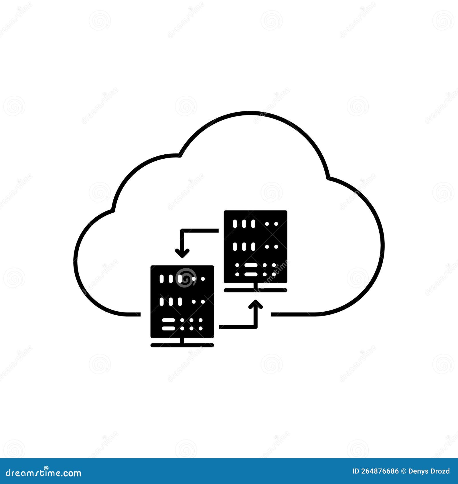 Data Exchange Icon Vector Set. Cloud Server Illustration Sign ...