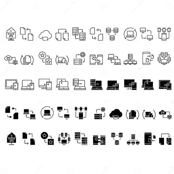 Data Exchange Icon Vector Set. Data Transfer Illustration Sign ...