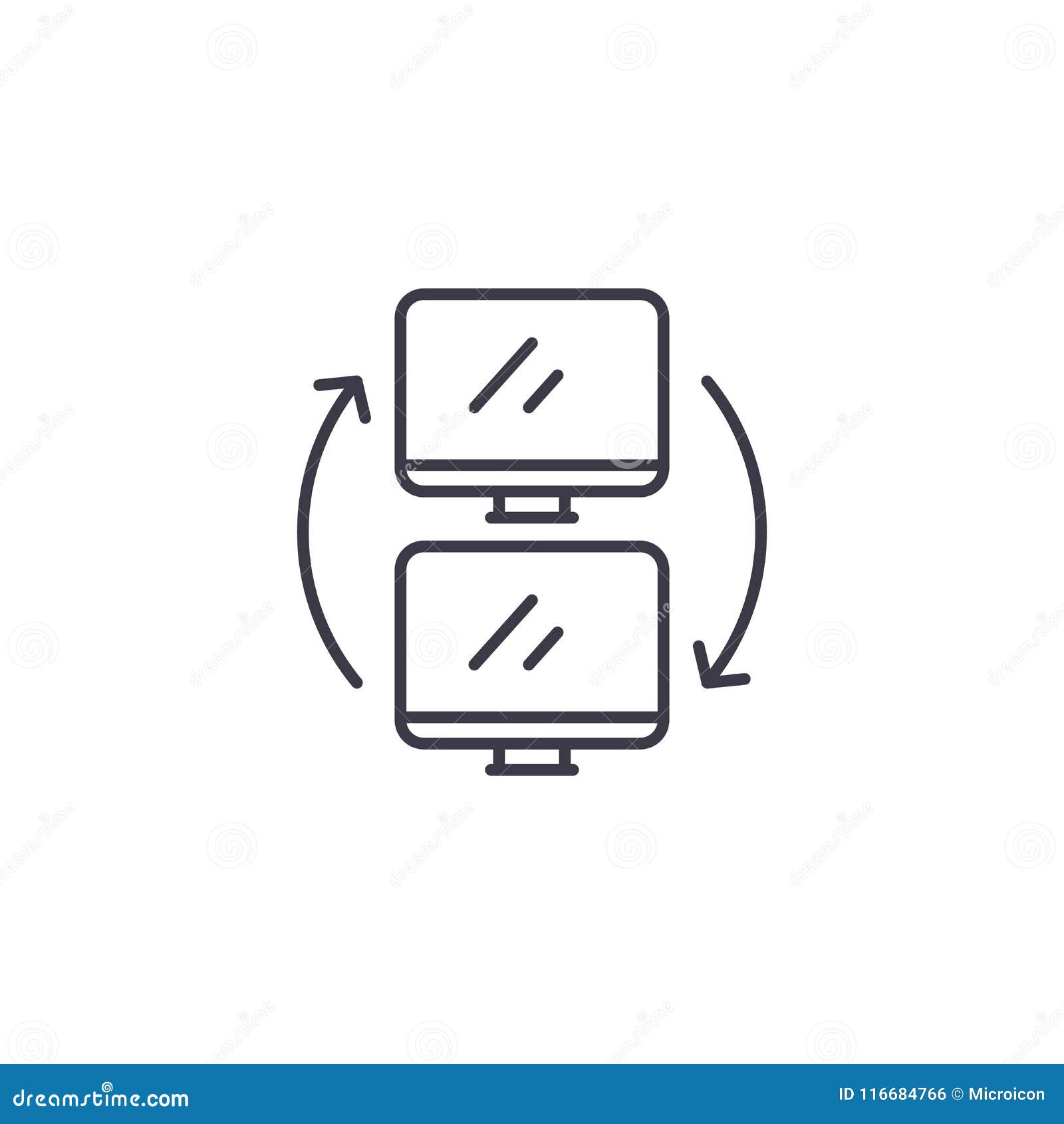 Data Exchange Linear Icon Concept. Data Exchange Line Vector Sign ...