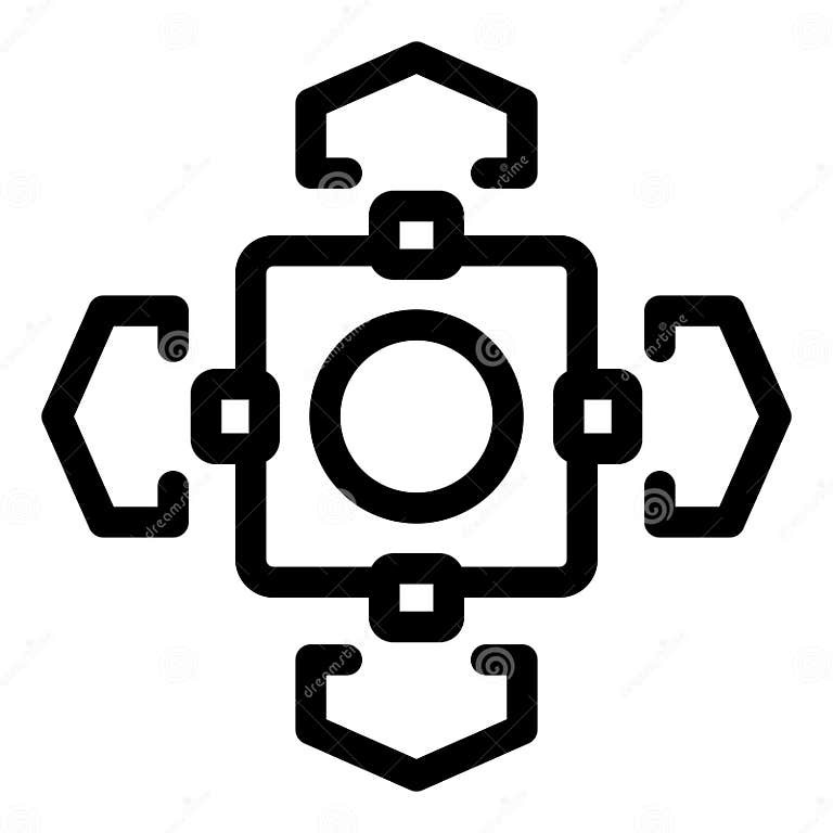 Data Exchange System Connecting To Multiple Devices Icon Stock ...