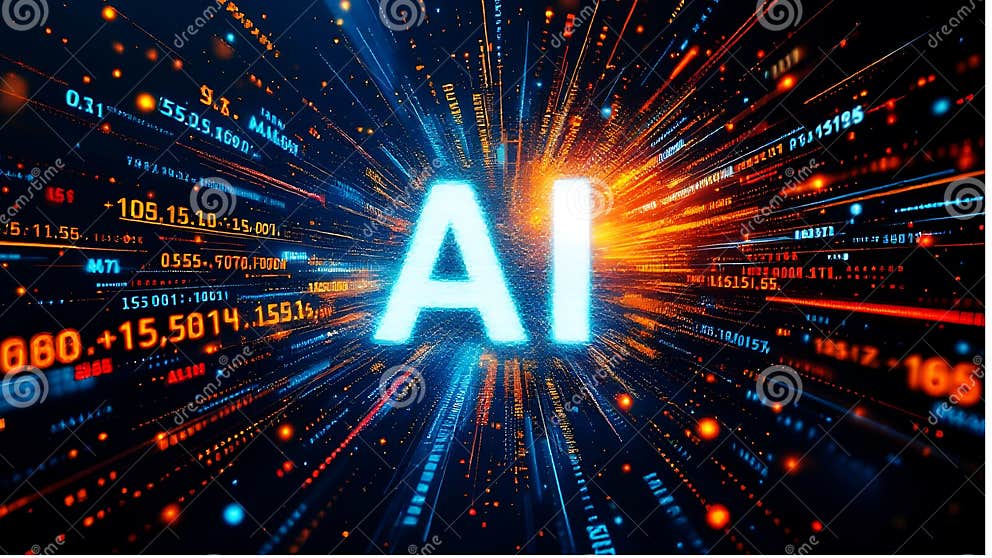 Data Explosion: AI in Action Stock Illustration - Illustration of ...