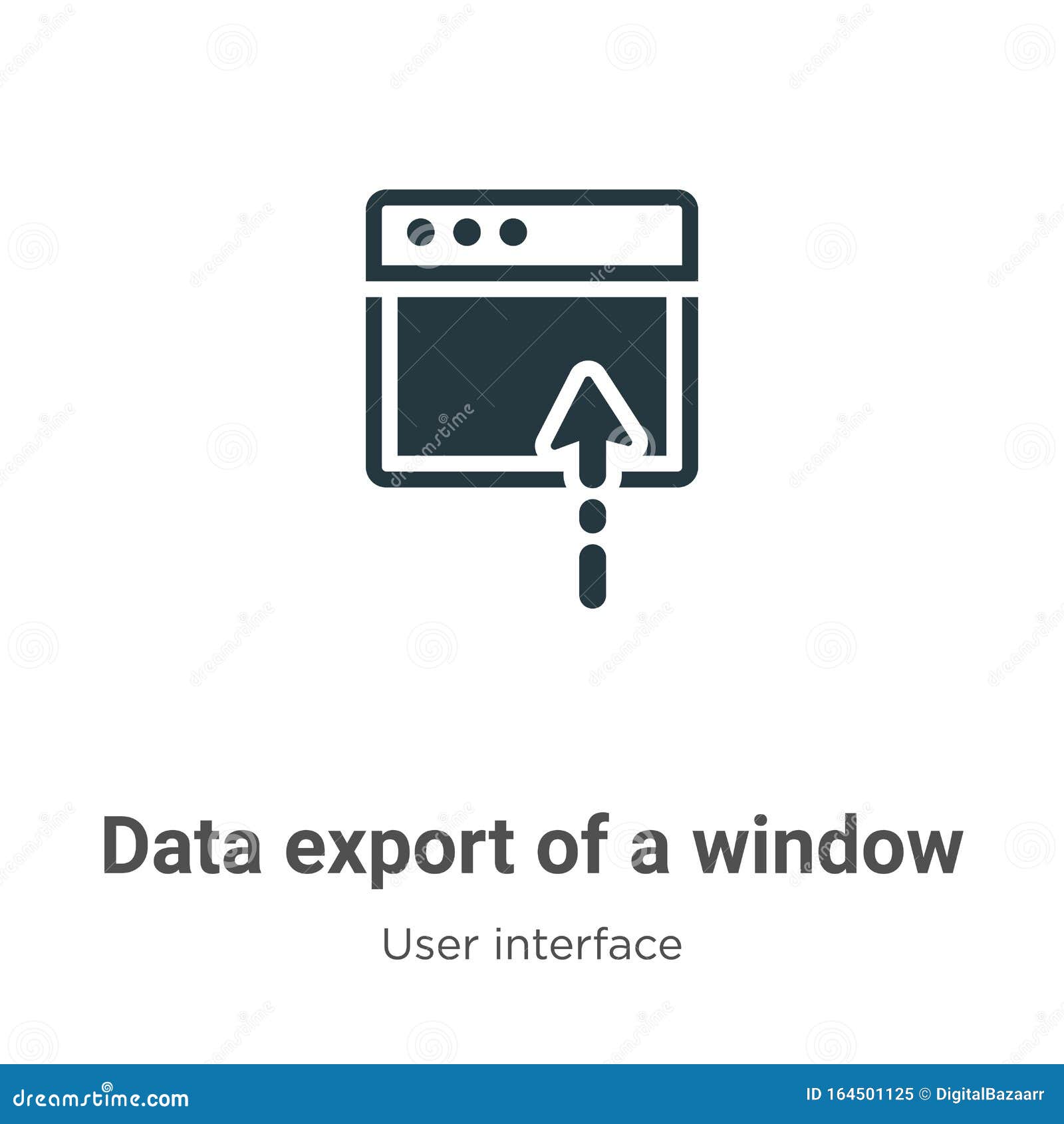 Data Export Of A Window With An Arrow Vector Icon On White Background ... Data Export Of A Window With An Arrow Vector Icon On White Background ...