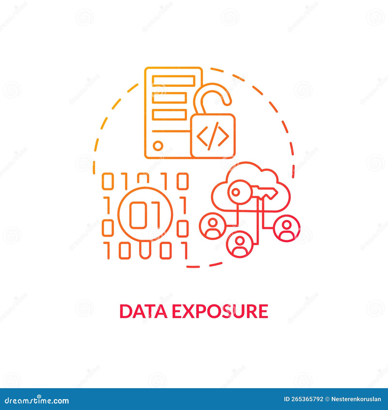 Data Exposure Red Gradient Concept Icon Stock Illustration ... Data Exposure Red Gradient Concept Icon Stock Illustration ...