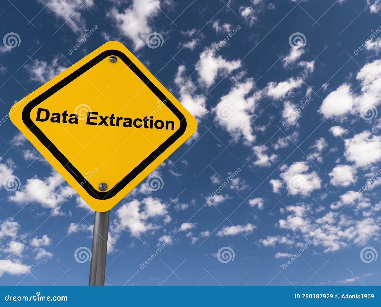 Data Extraction Traffic Sign on Blue Sky Stock Illustration ...
