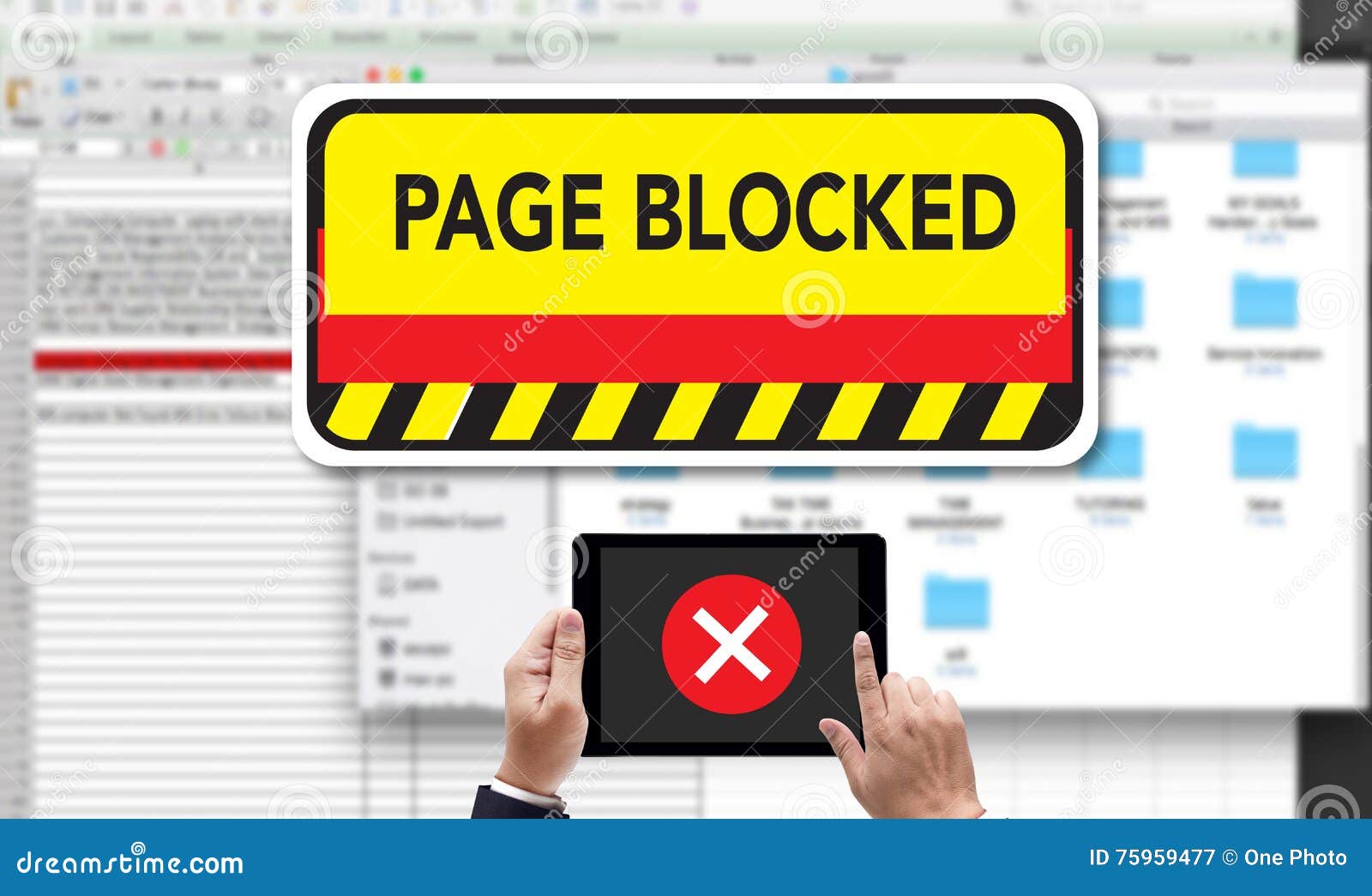 Data Failure Computer Page Blocked Browsing Connection Data Fail Stock ...