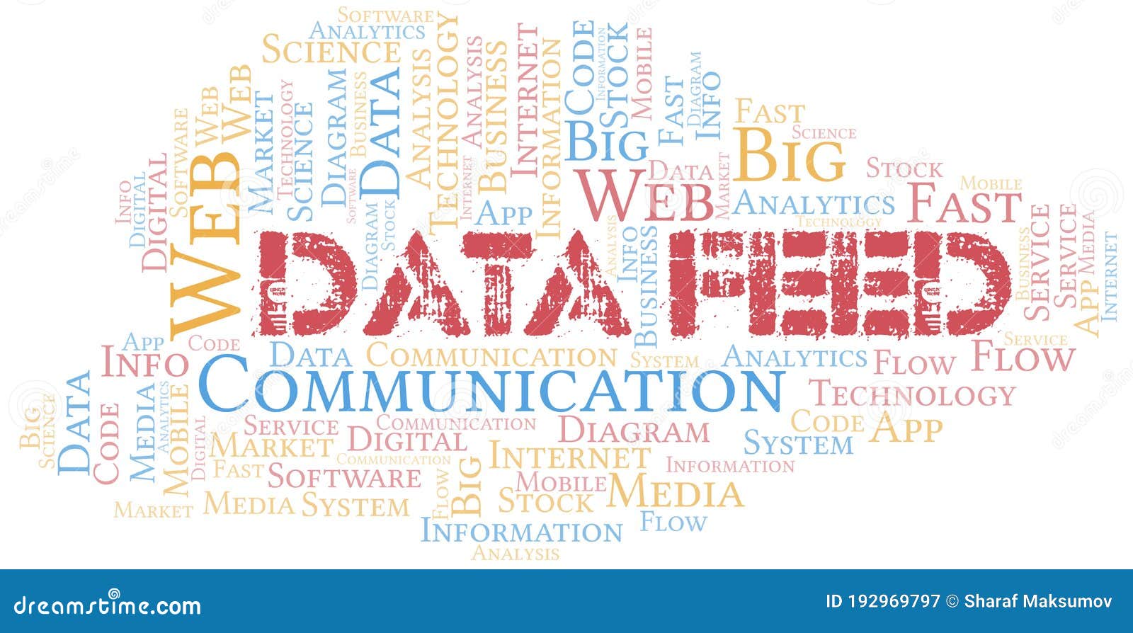 Data Feed Vector Word Cloud, Made with Text only. Stock Vector ...