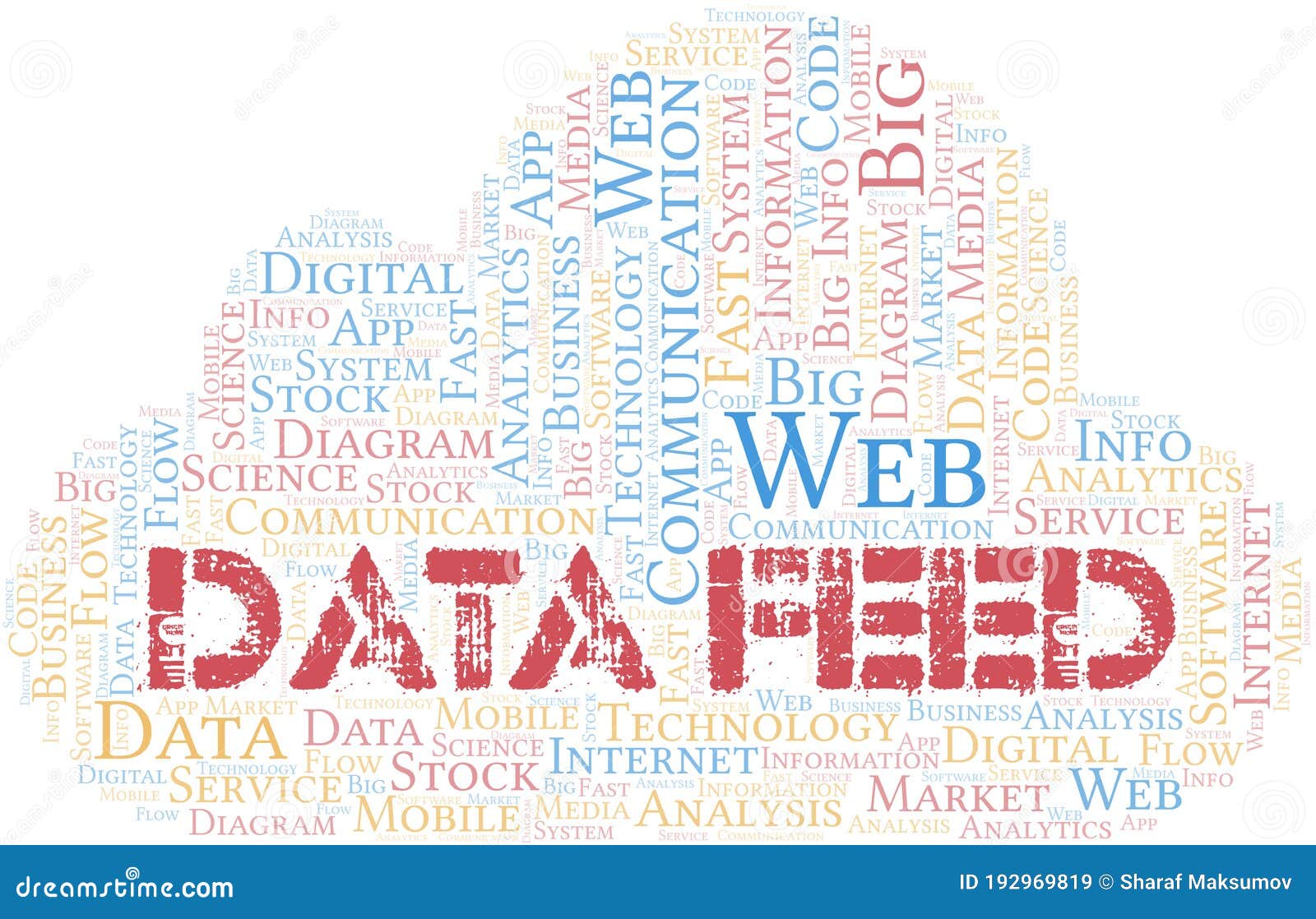 Data Feed Vector Word Cloud, Made with Text only. Stock Vector ...