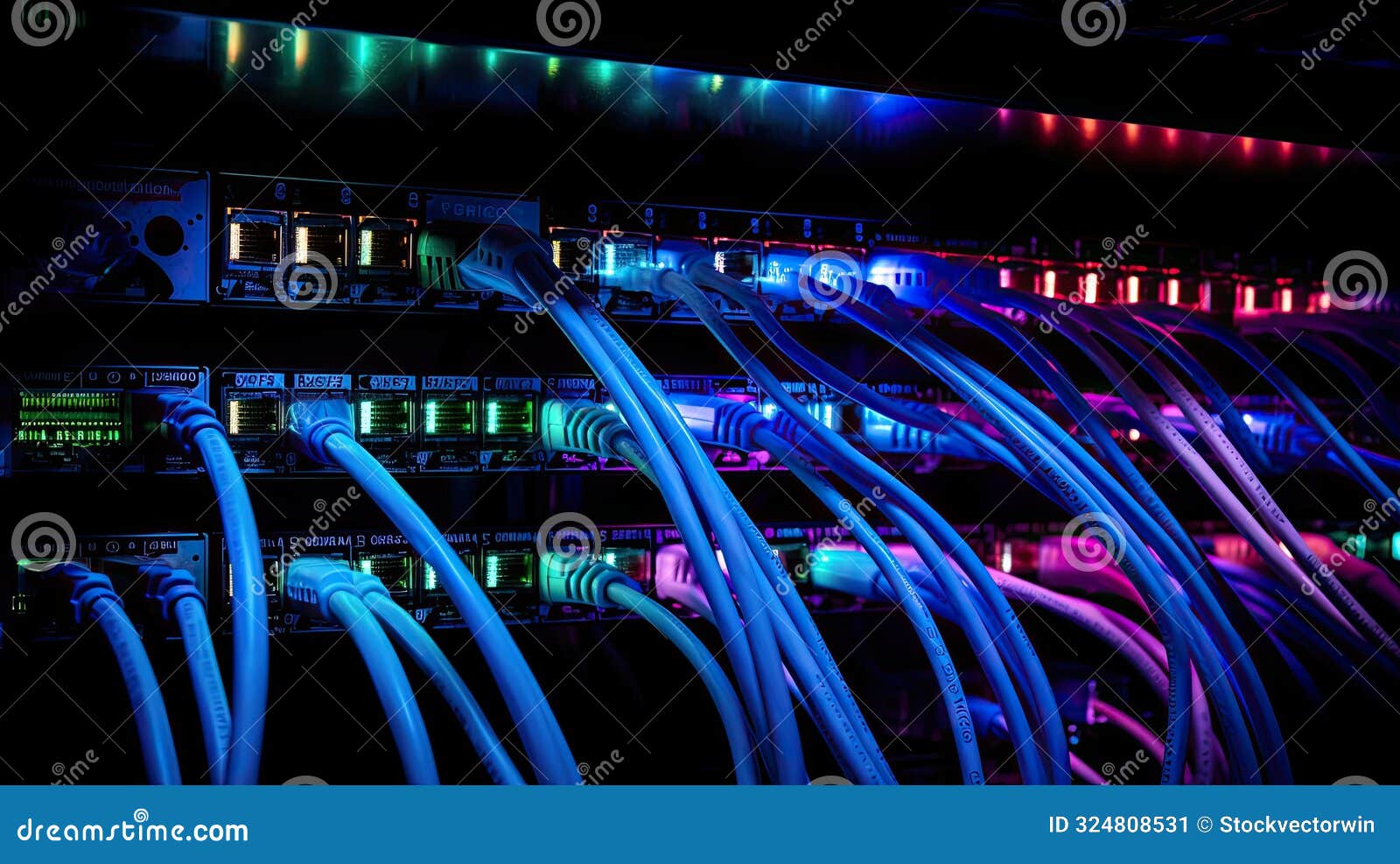 Data Fiber Optic Ethernet Cable Stock Illustration - Illustration of ...