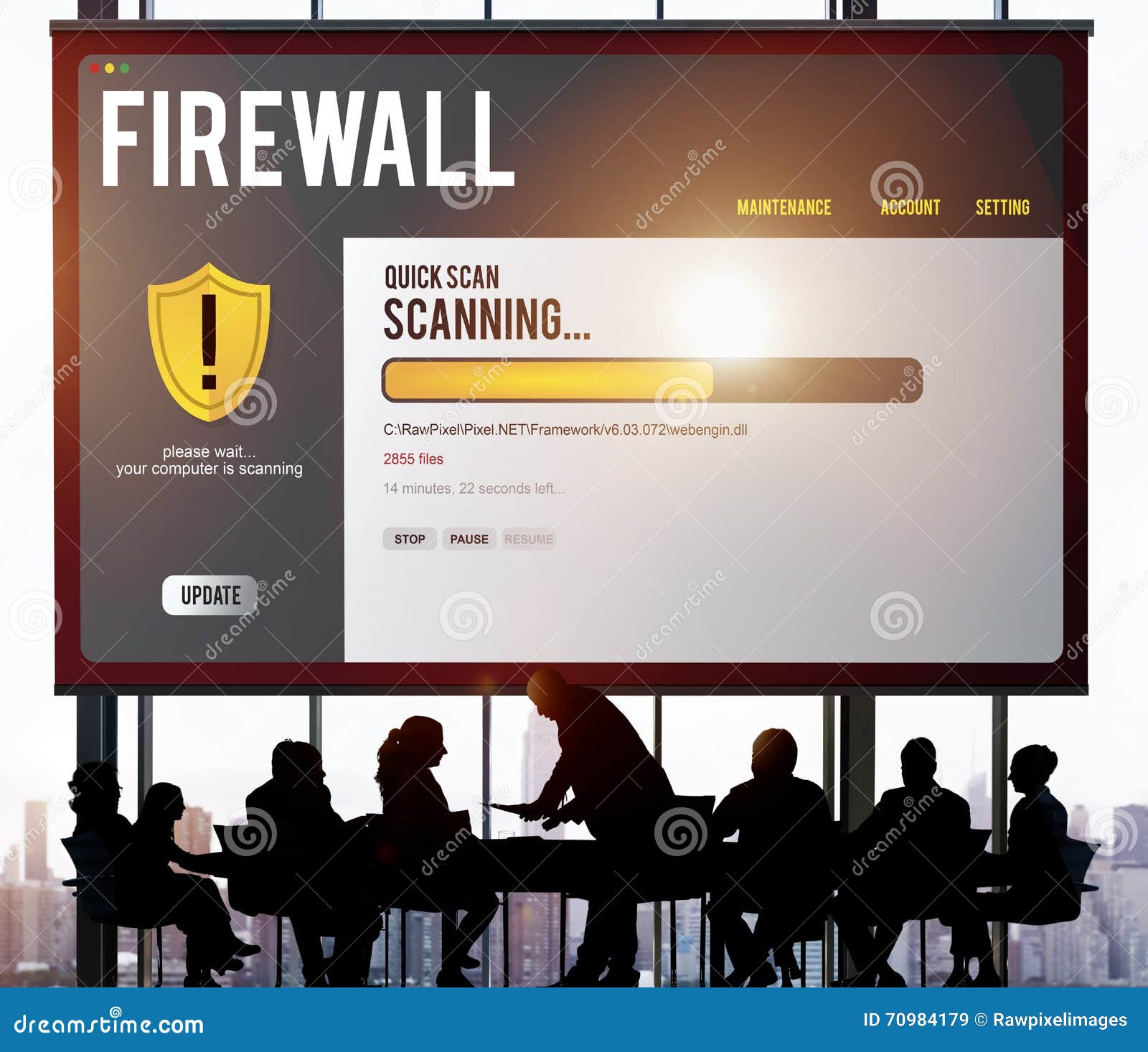 Data File Protection Firewall Malware Removal Concept Stock ...