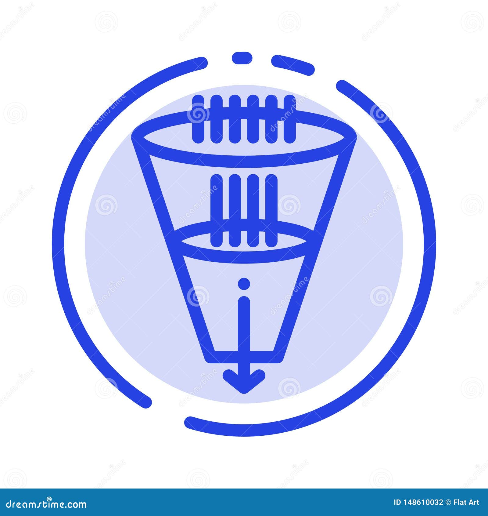 Filtration Or Funnel Line Outline Icon Cartoon Vector | CartoonDealer ...